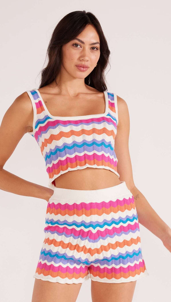 Wilma Pointelle Knit Short - MINKPINK Official